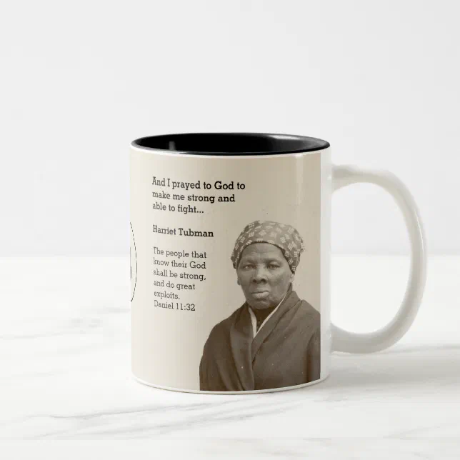 Custom Scripture Monogram HARRIET TUBMAN Quote Two-Tone Coffee Mug | Zazzle