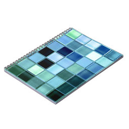 custom Sea Glass Mosaic square pattern notebook | Zazzle