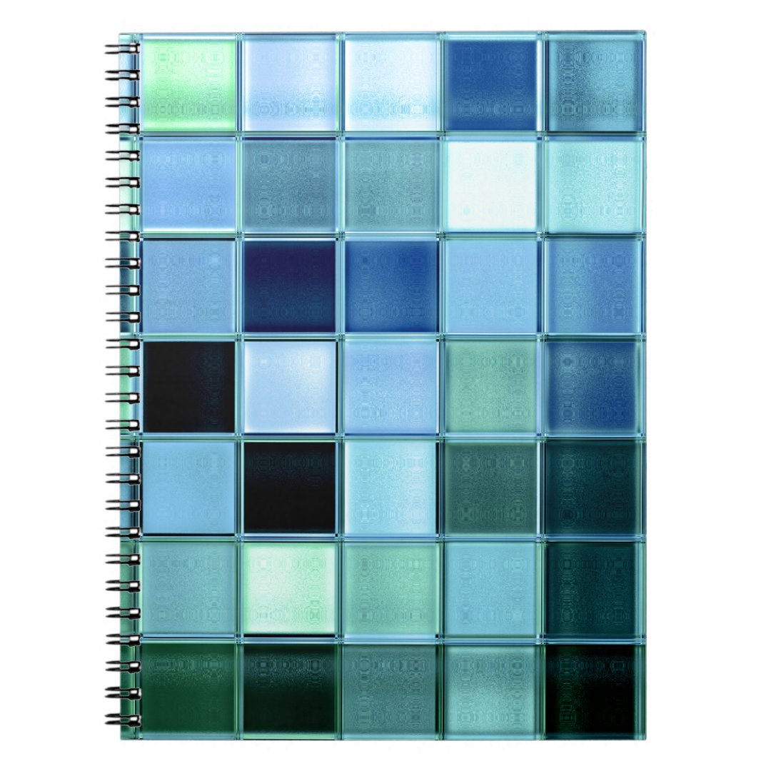 custom Sea Glass Mosaic square pattern notebook | Zazzle