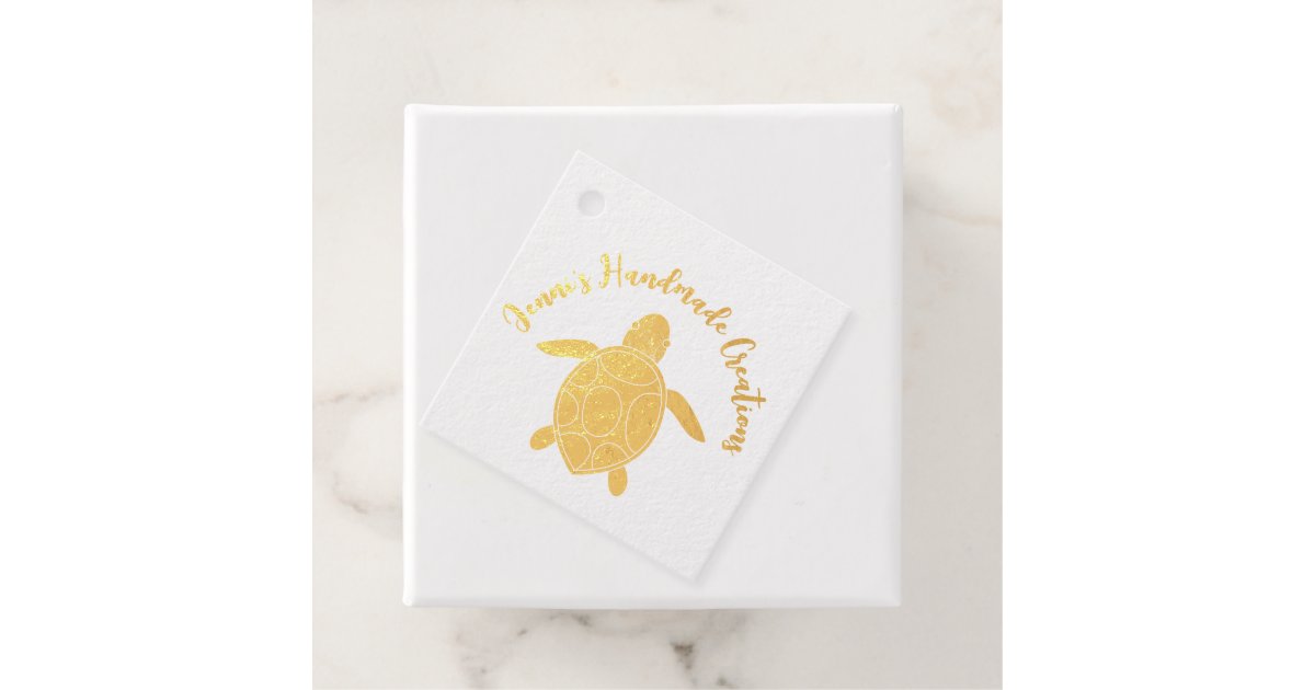 Custom Sea Turtle Made By Foil Favor Tags | Zazzle