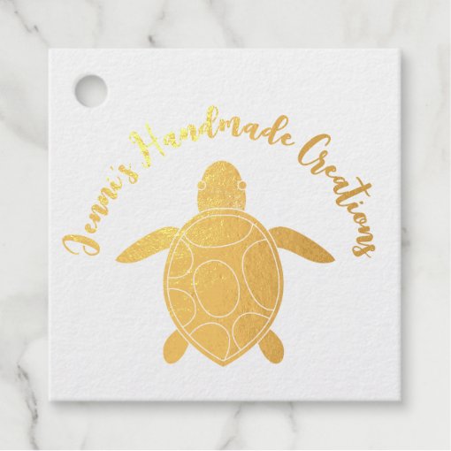 Custom Sea Turtle Made By Foil Favor Tags | Zazzle