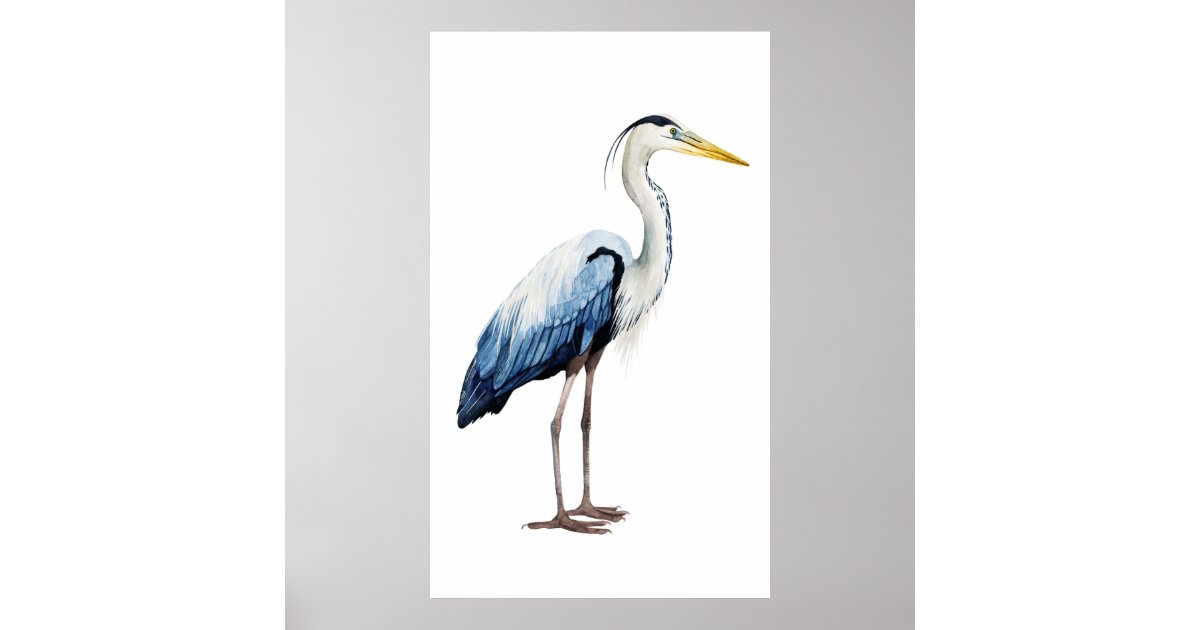 Custom Seabird Heron II Poster | Zazzle