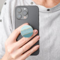 Custom Seafoam Blue Teal Turquoise Stripes Pattern PopSocket | Zazzle