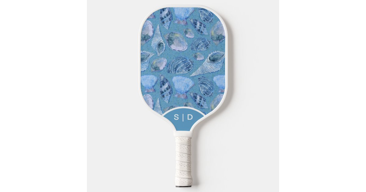 Custom Seashells Blue Ocean Sands Pickleball Paddle | Zazzle