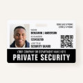 Custom Security Guard ID Photo Logo Name Black Badge | Zazzle