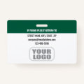 Custom Security Guard ID Photo Logo Name Green Badge | Zazzle