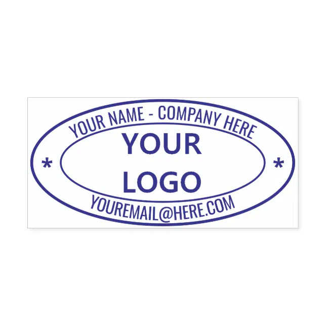 Custom Self-inking Stamp with Your Logo Name Email | Zazzle