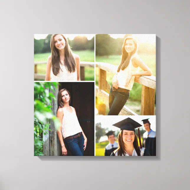 Custom Senior Graduation Photo Collage Canvas Print | Zazzle