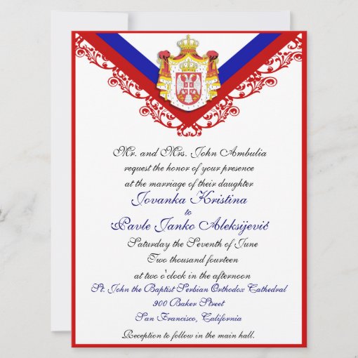 Custom Serbian Wedding Invitations | Zazzle