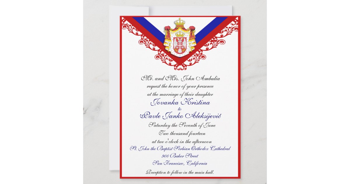 Custom Serbian Wedding Invitations | Zazzle