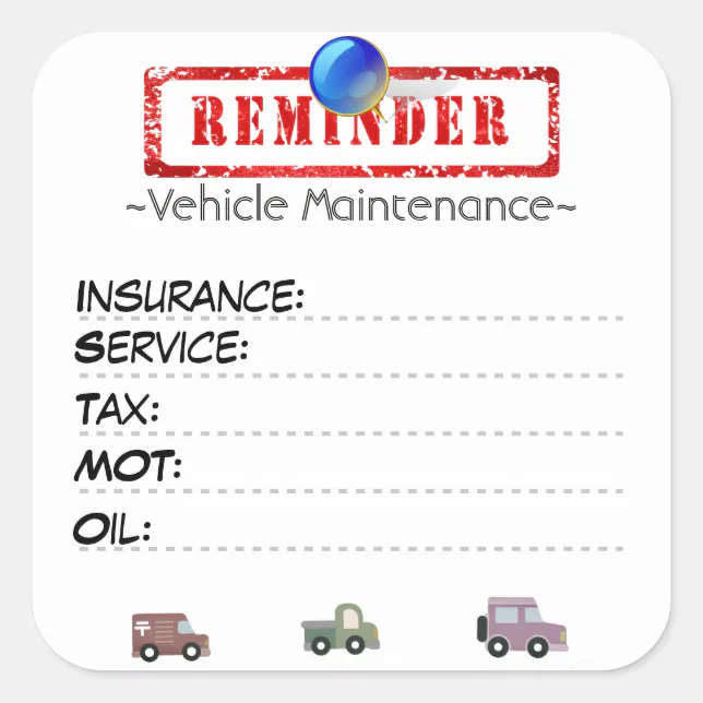 Custom Service Reminder Stickers | Zazzle