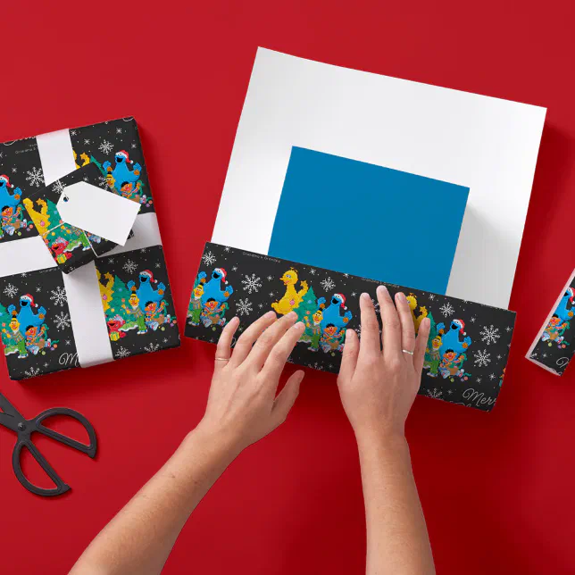 Custom Sesame Street | Christmas Pals Wrapping Paper | Zazzle