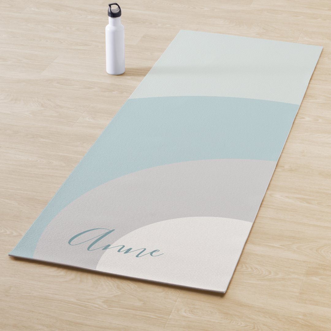Custom Shades of Blue, Gray and White Yoga Mat | Zazzle