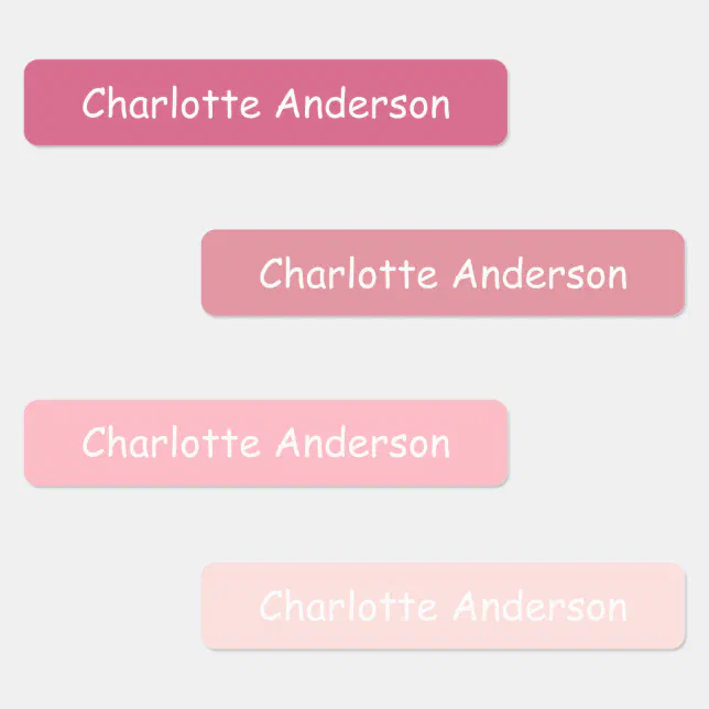 Custom Shades of Pink Name Clothing Kids' Labels | Zazzle