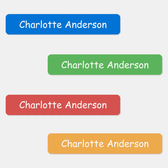 Custom Shades of Primary Colors Name Clothing Kids' Labels | Zazzle