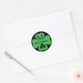 Custom Shamrock with Monogram and Name Classic Round Sticker | Zazzle