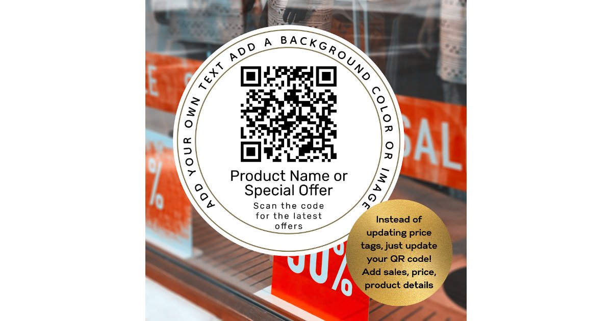 Custom Shelf Talker Product QR Code Sales Details Classic Round Sticker ...