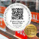 Custom Shelf Talker Product QR Code Sales Details Classic Round Sticker ...