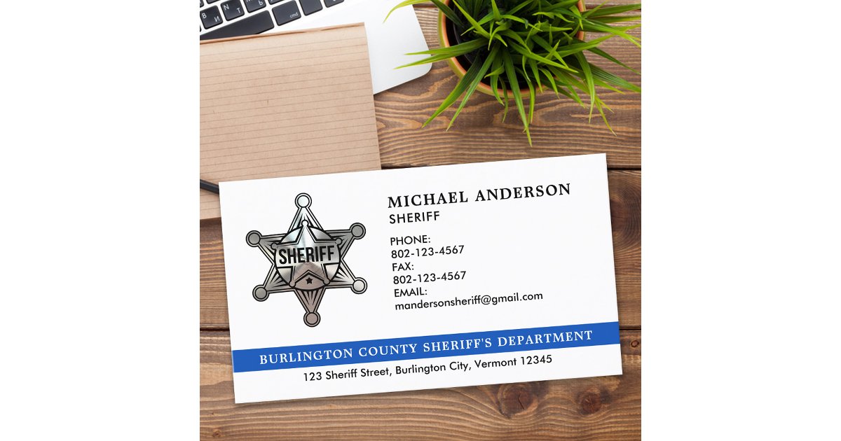 Custom Sheriff Police Officer Law Enforcement Logo Business Card | Zazzle
