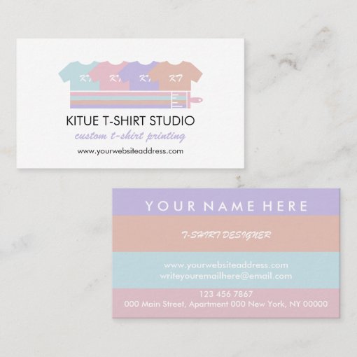 Custom Shirt Clothing Apparel Business Card | Zazzle