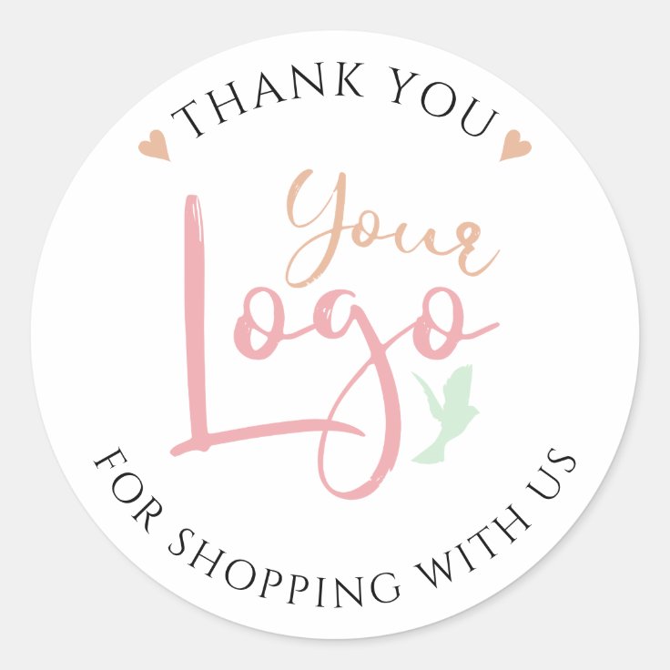 Custom Shopping Thank you Classic Round Sticker | Zazzle