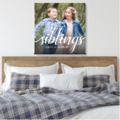 Custom Siblings Brother Sister Photo Handwriting Canvas Print | Zazzle