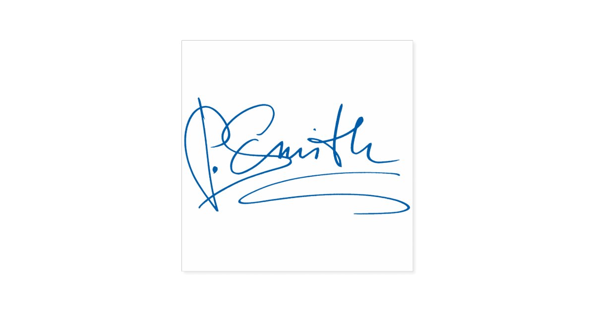 Custom Signature Blue Self-inking Stamp | Zazzle