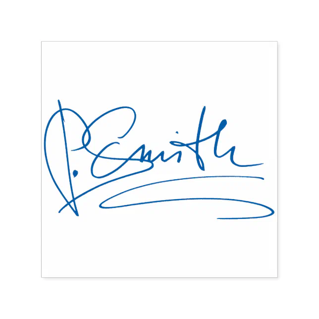 Custom Signature Blue Self-inking Stamp | Zazzle