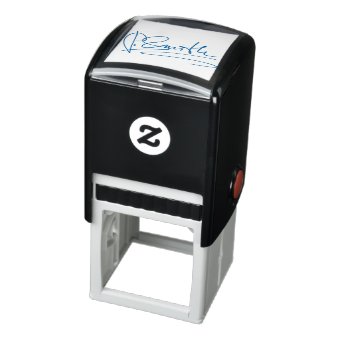 Custom Signature Blue Self-inking Stamp | Zazzle
