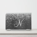 Custom Silver Glitter Black Sparkle Monogram HP Laptop Skin | Zazzle