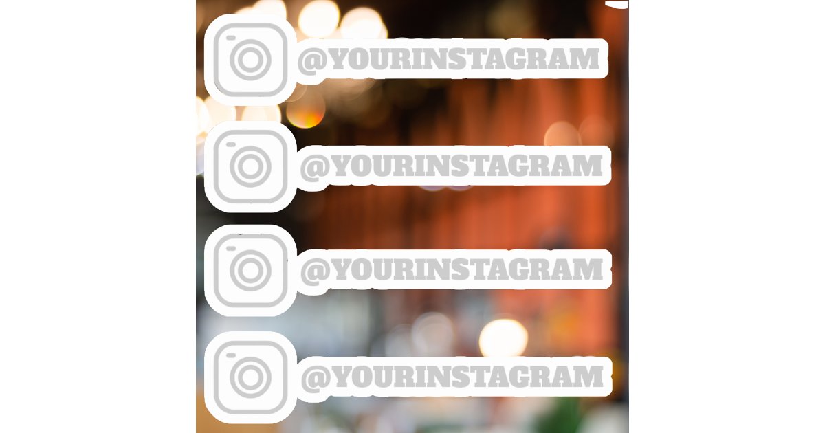 Custom Silver Instagram Social Media Handle Name Sticker | Zazzle