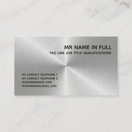 CUSTOM SILVER METAL LOGO DESIGN QR CODE TEMPLATE BUSINESS CARD | Zazzle