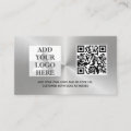 CUSTOM SILVER METAL LOGO DESIGN QR CODE TEMPLATE BUSINESS CARD | Zazzle