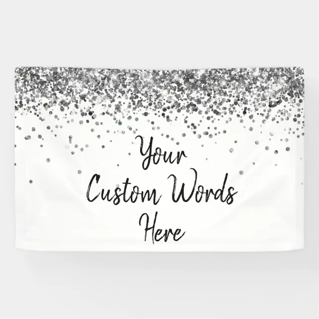 Custom Silver Personalized Photo Booth Birthday Banner | Zazzle