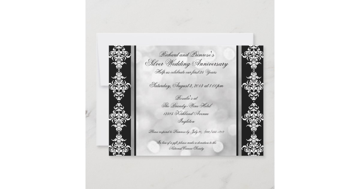 Custom Silver Wedding Anniversary Party Invites | Zazzle