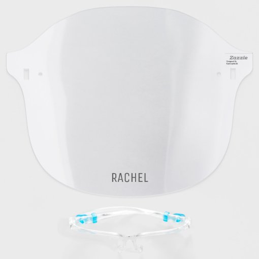 Custom Simple Black Monogram Name Face Shield | Zazzle