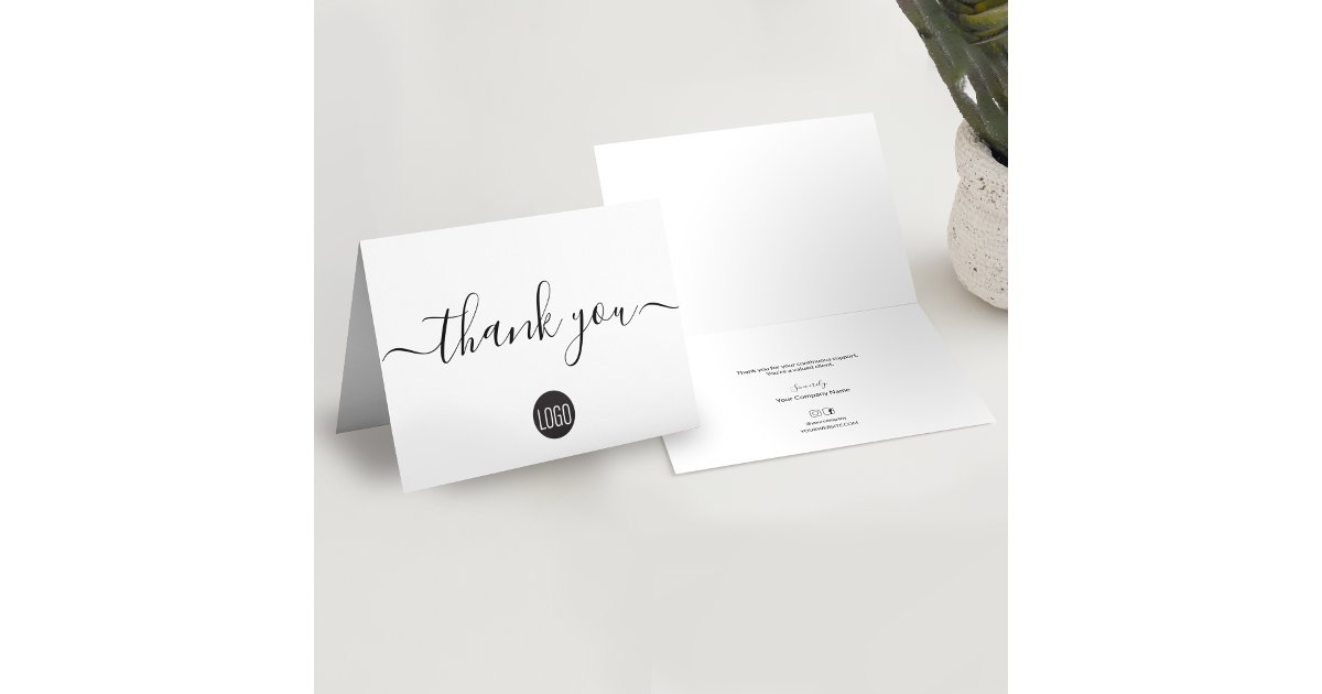 Custom simple business customer appreciation thank you card | Zazzle