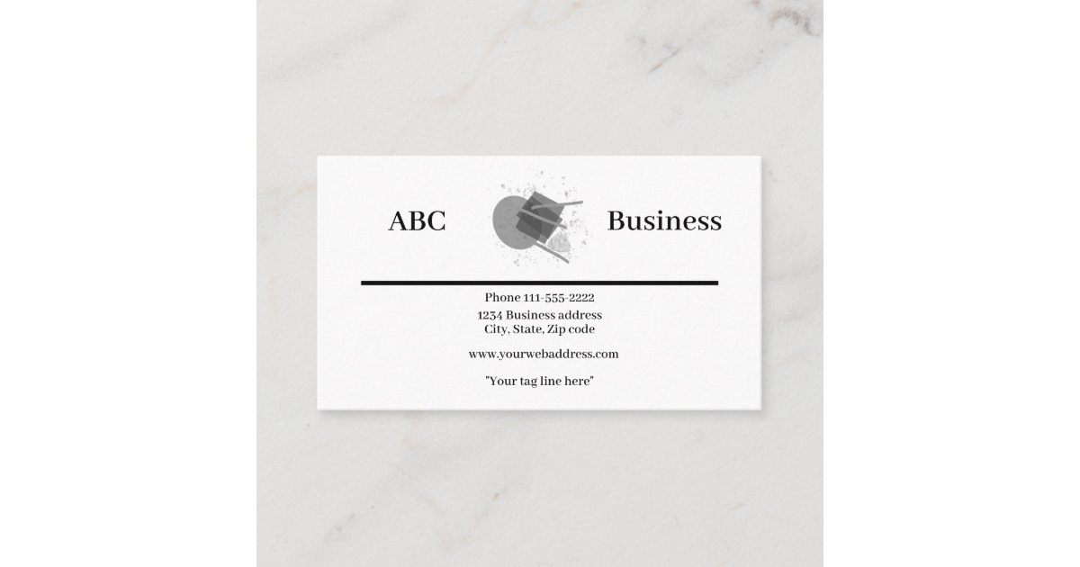 Custom simple design with logo business card | Zazzle