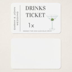 Custom Simple Drink Ticket Wedding Reception | Zazzle