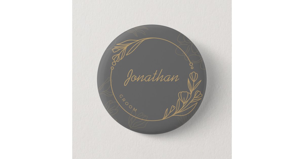 Custom Simple Groom Button | Zazzle
