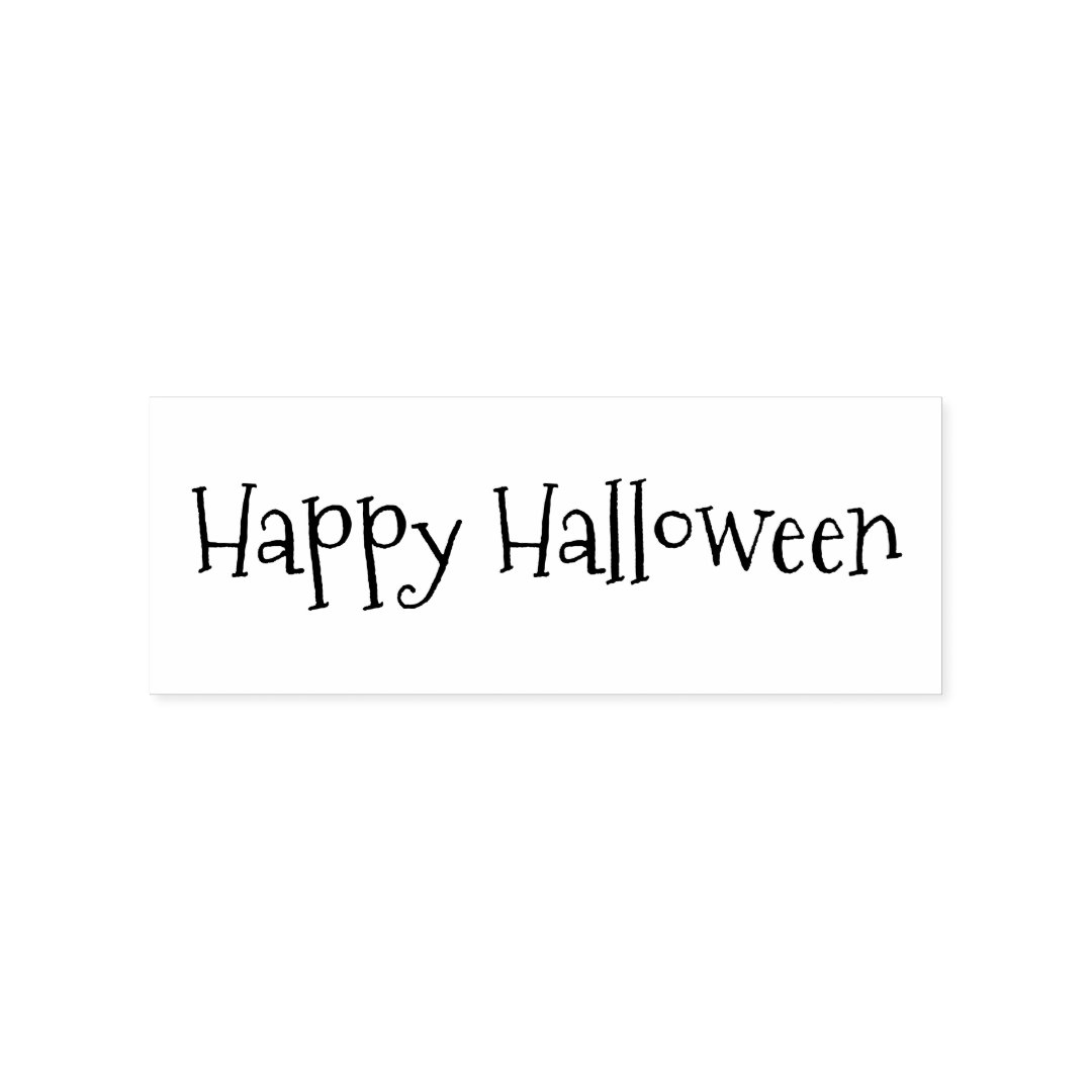 Custom Simple Happy Halloween Greetings Fun Script Rubber Stamp | Zazzle