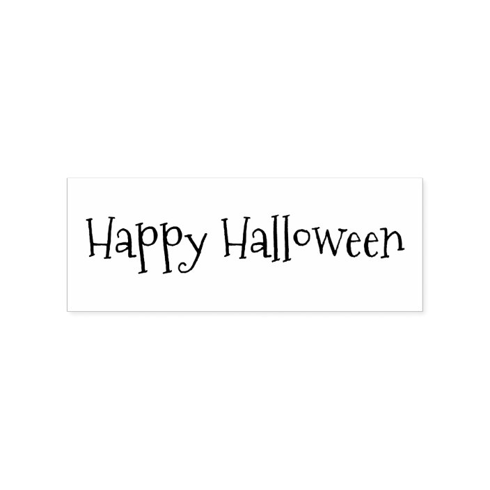 Custom Simple Happy Halloween Greetings Fun Script Rubber Stamp ...