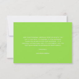 Custom Simple Modern Lime Neon Green Logo Business Thank You Card | Zazzle