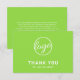 Custom Simple Modern Lime Neon Green Logo Business Thank You Card | Zazzle