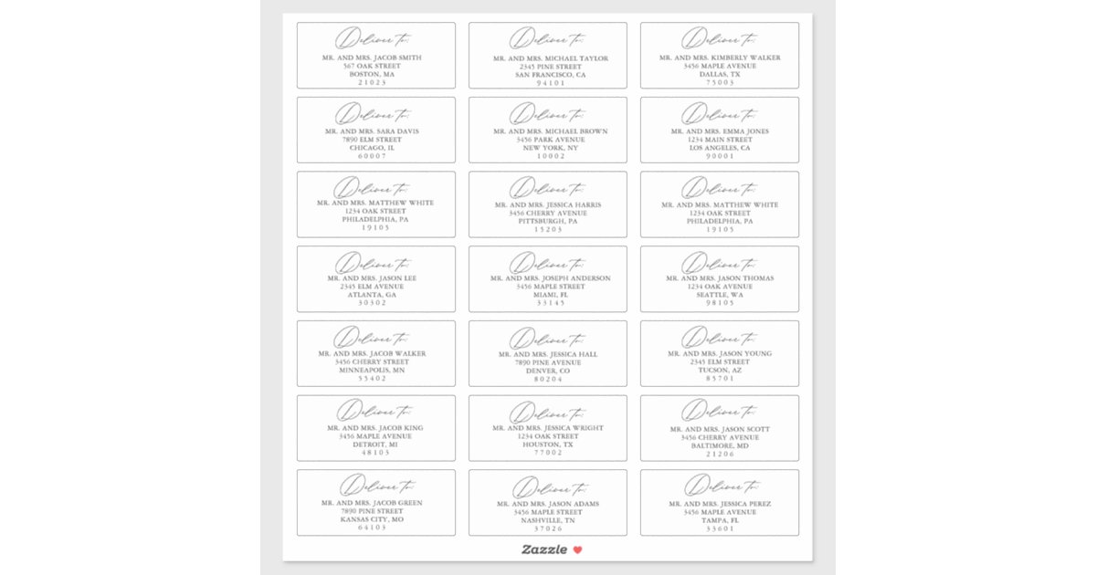 Custom Simple Modern Wedding Guest Address Labels | Zazzle