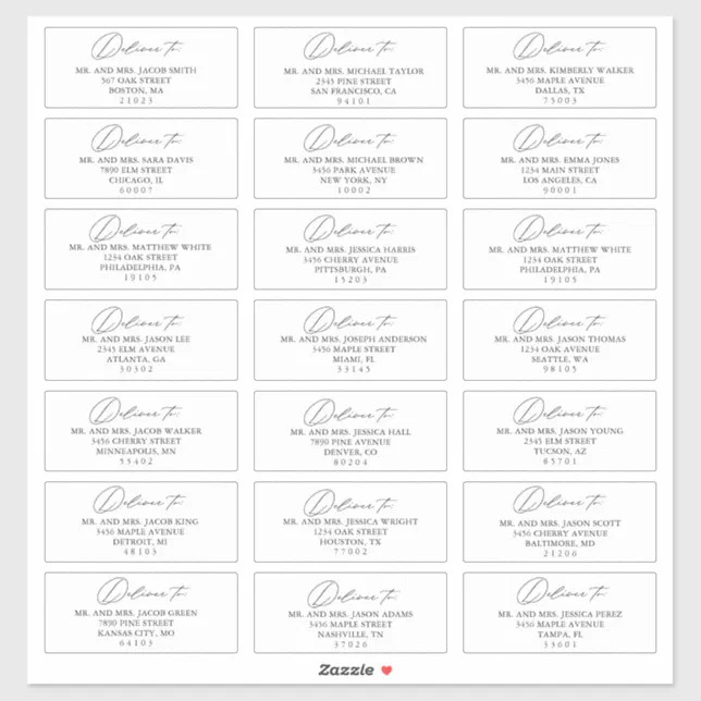 Custom Simple Modern Wedding Guest Address Labels | Zazzle
