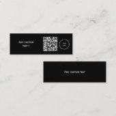 Custom simple qr code bookmark business mini black mini business card ...