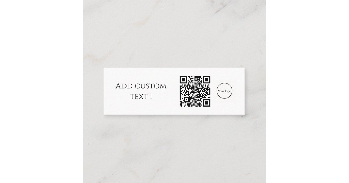 Custom simple qr code bookmark business mini business card | Zazzle