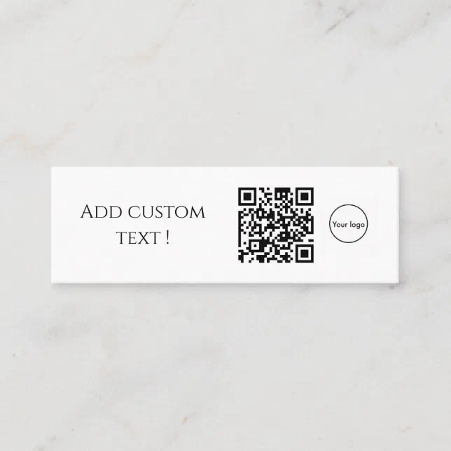 Custom simple qr code bookmark business mini business card | Zazzle