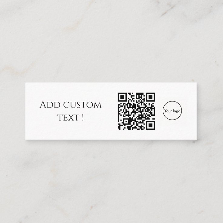 Custom simple qr code bookmark business mini business card | Zazzle